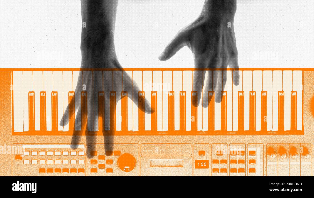 Contemporary art collage. Artistic poster. Transparent black and white ...