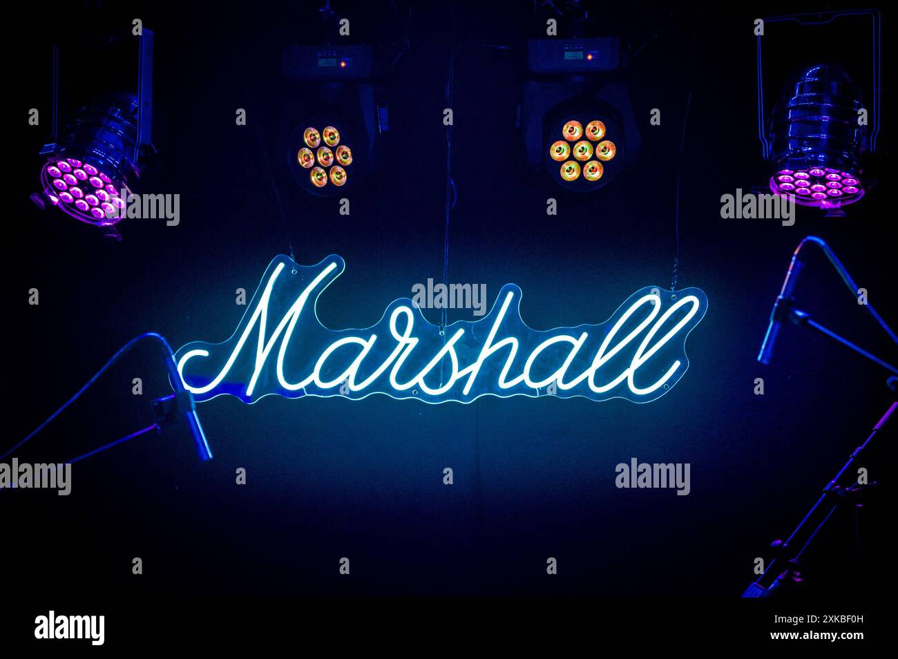 Marshall Studios neon stage sign Stock Photo - Alamy