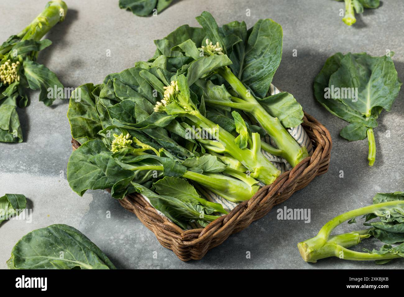Raw Green Organic Asian Chinese Broccoli Ready to Cook Stock Photo - Alamy