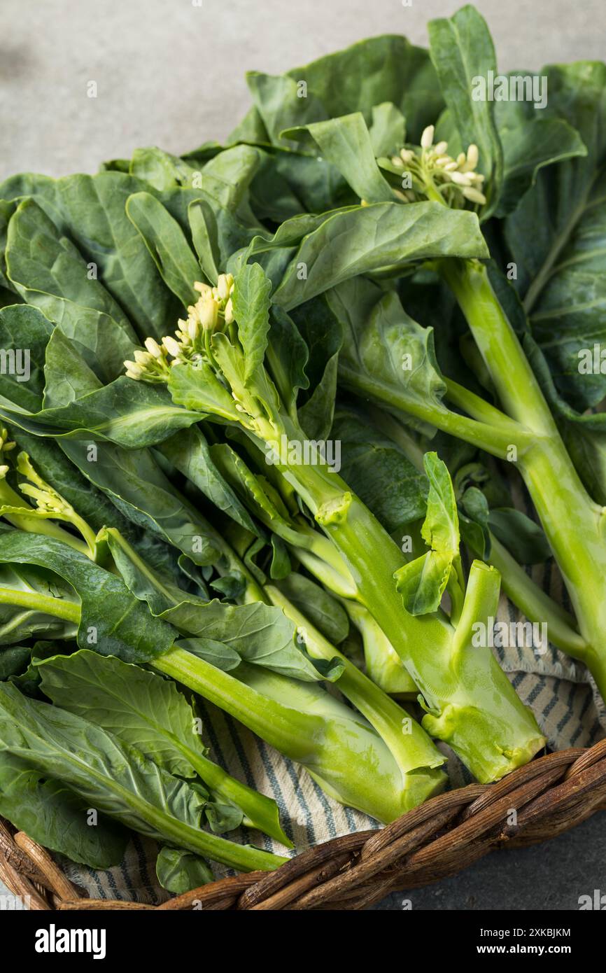 Raw Green Organic Asian Chinese Broccoli Ready to Cook Stock Photo - Alamy