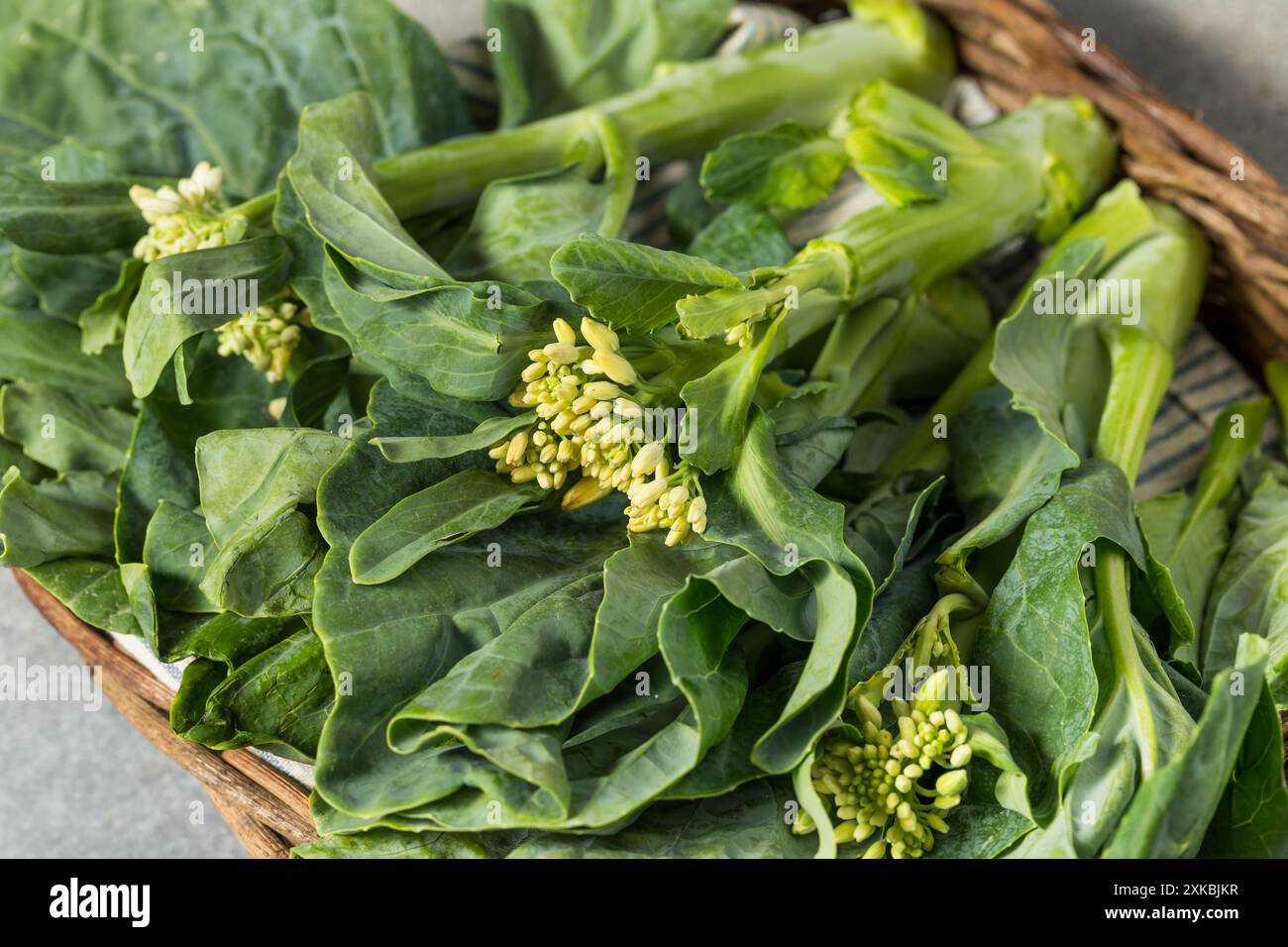 Raw Green Organic Asian Chinese Broccoli Ready to Cook Stock Photo - Alamy