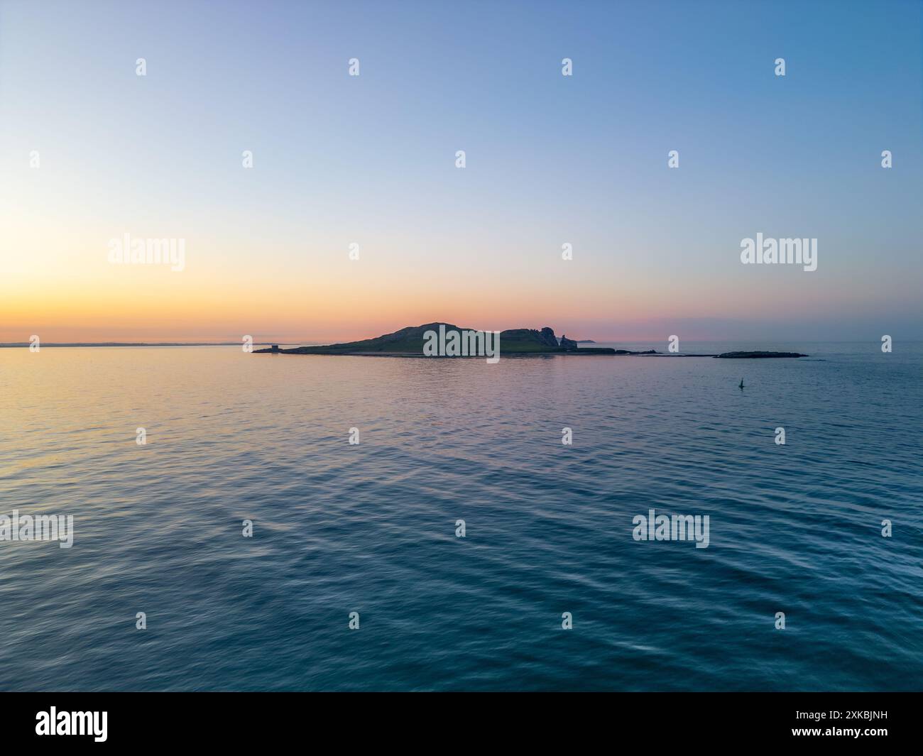 Aerial view of Ireland's Eye at dusk Stock Photo - Alamy