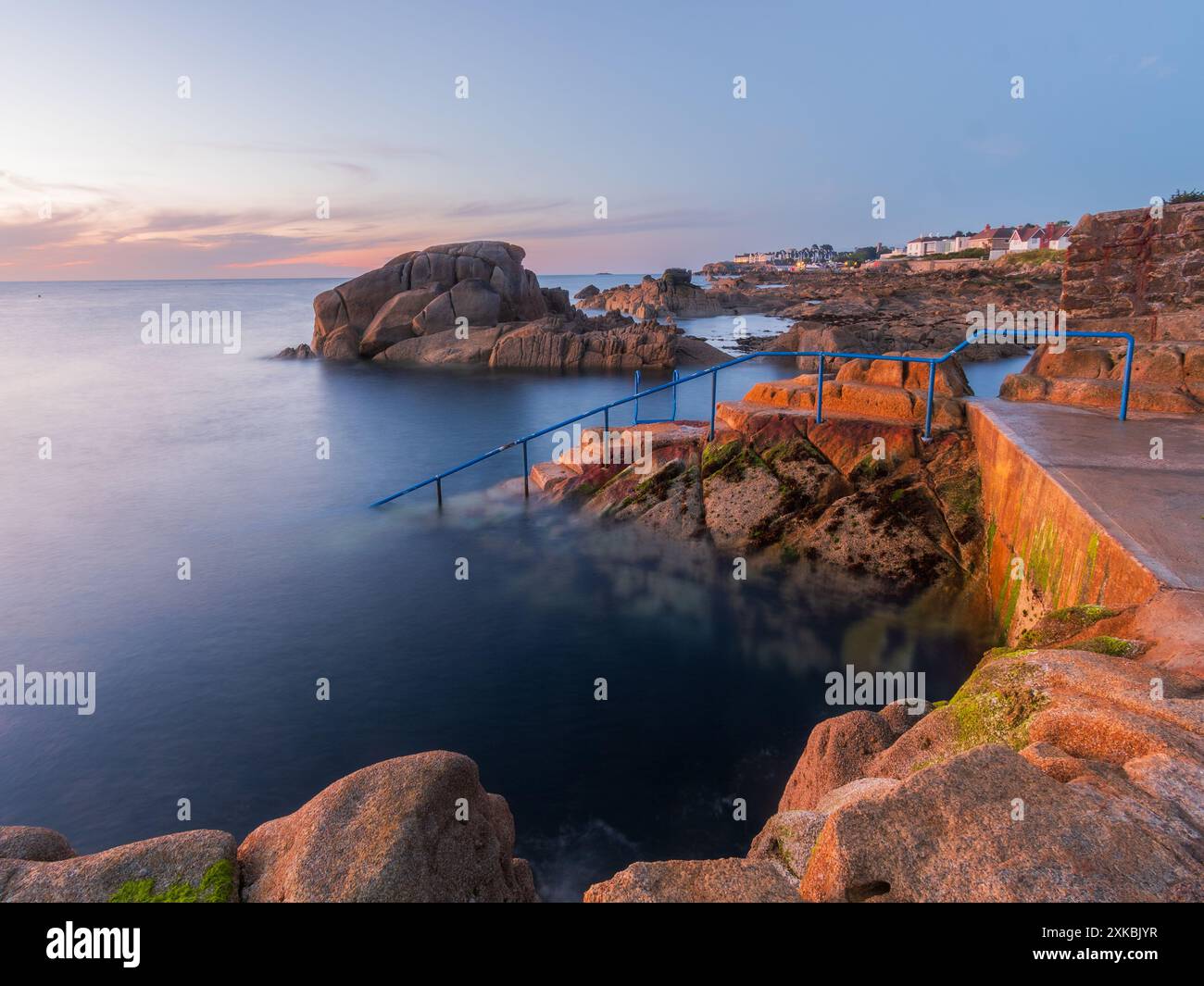 Early morning blue hour at the Forty Foot Stock Photo - Alamy
