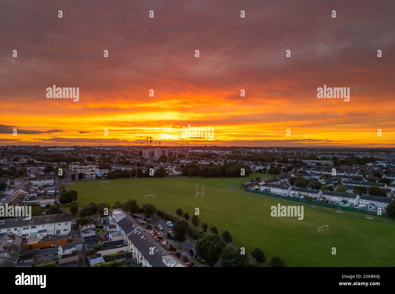 Sunset sky over Donaghmede Park Stock Photo - Alamy