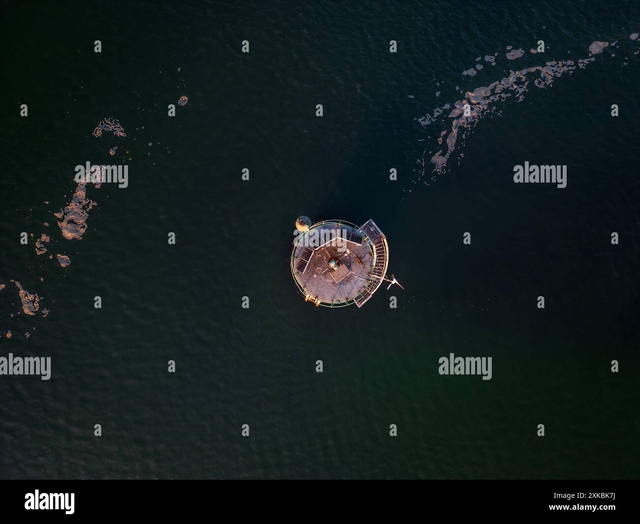 Top down of North Bull Lighthouse at sunrise Stock Photo - Alamy