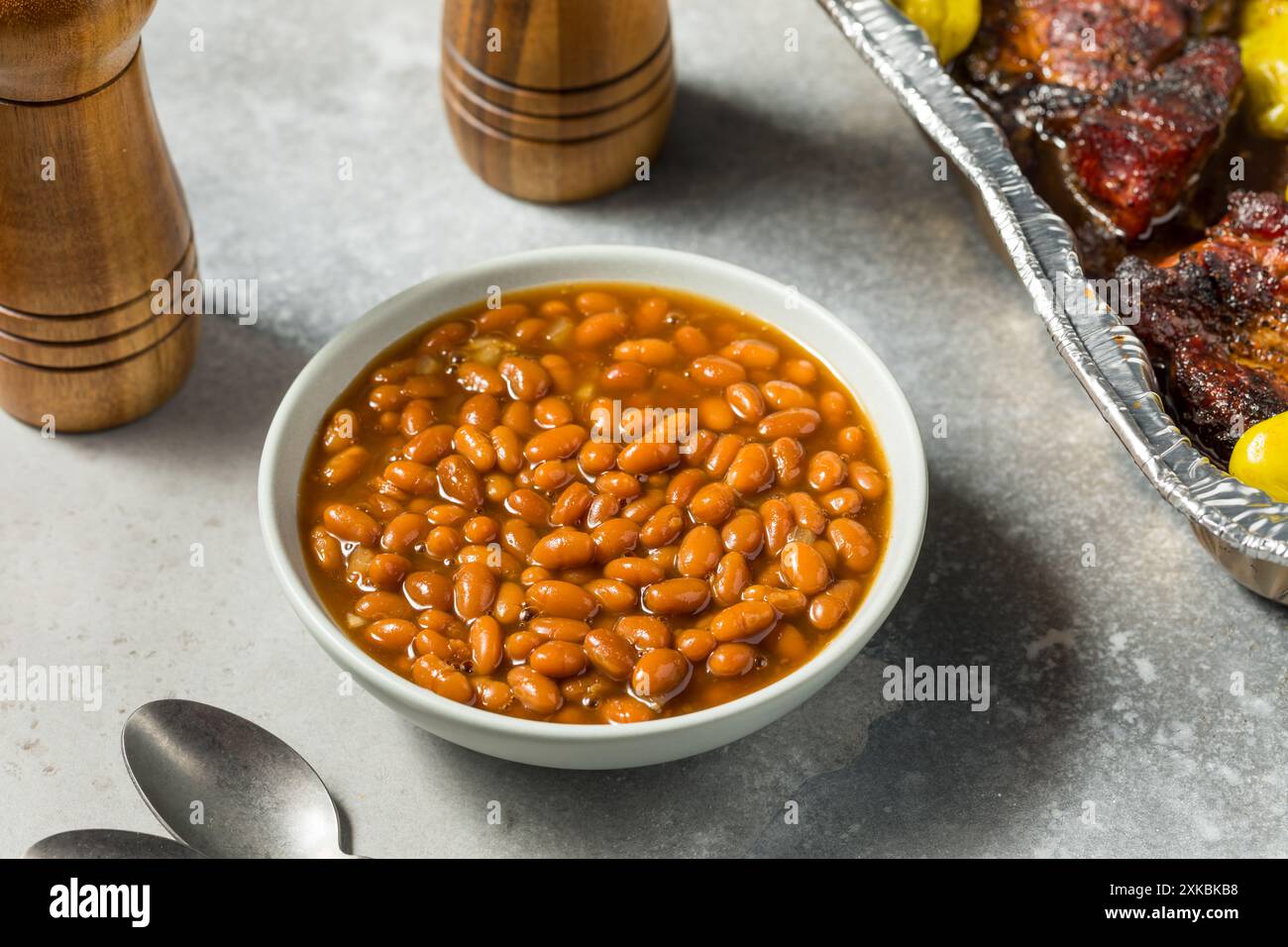 Homemade American Barbecue Baked Beans Ready to Eat Stock Photo - Alamy