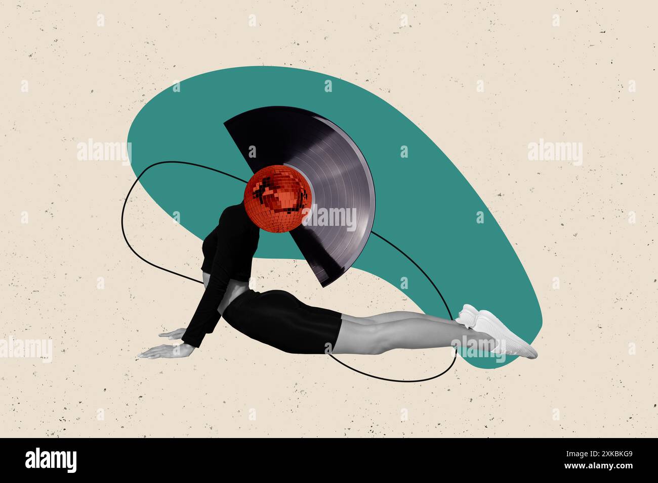 Composite collage image of female stretching yoga pose sportive ...