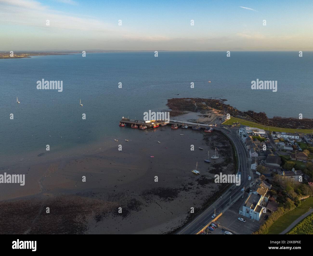 Aerial view of Skerries Harbour at sunrise Stock Photo - Alamy