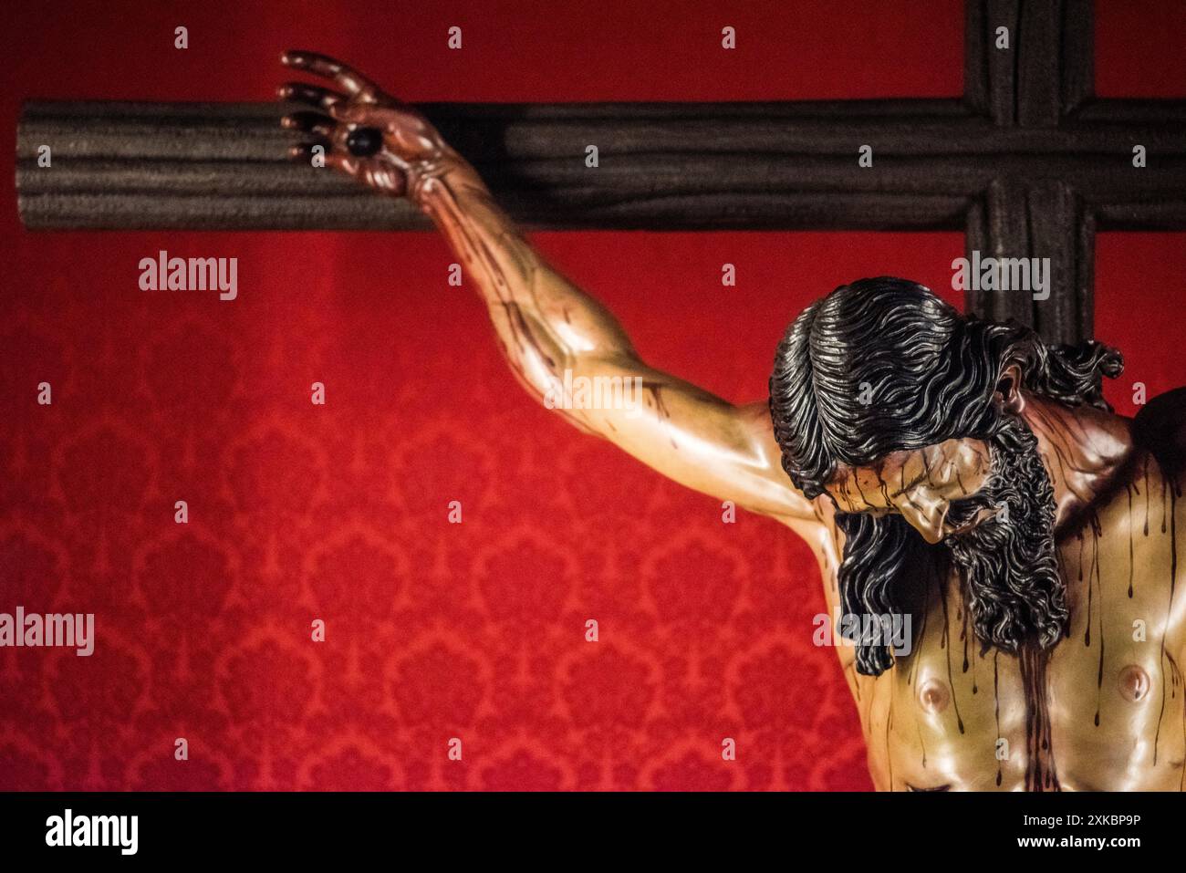 Close up of Cristo de la Vera Cruz sculpture by Francisco Buiza in ...