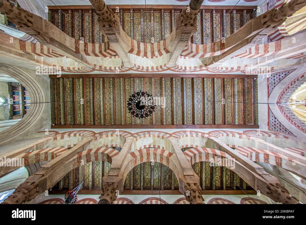 A breathtaking view of the polychrome ceiling of the Cordoba Mosque in ...