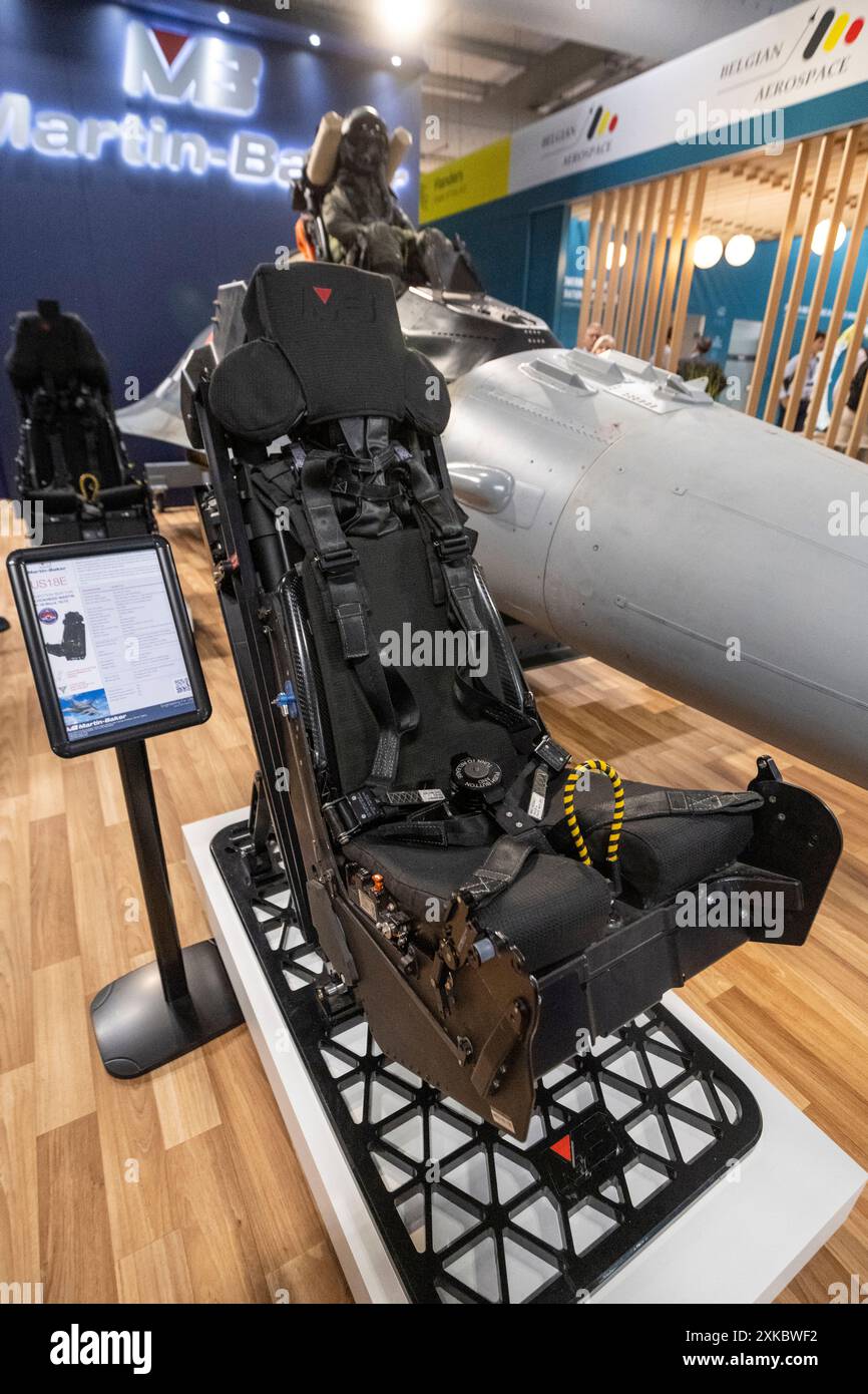Farnborough, UK. 22 July 2024. The US18E ejection seat for the Lockheed ...