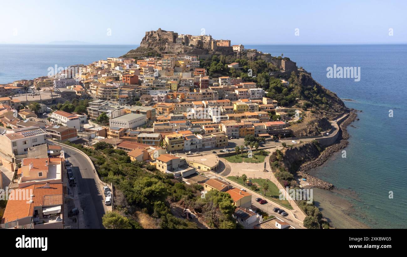 Historic downtown of Castelsardo, a touristic town in the north of the ...