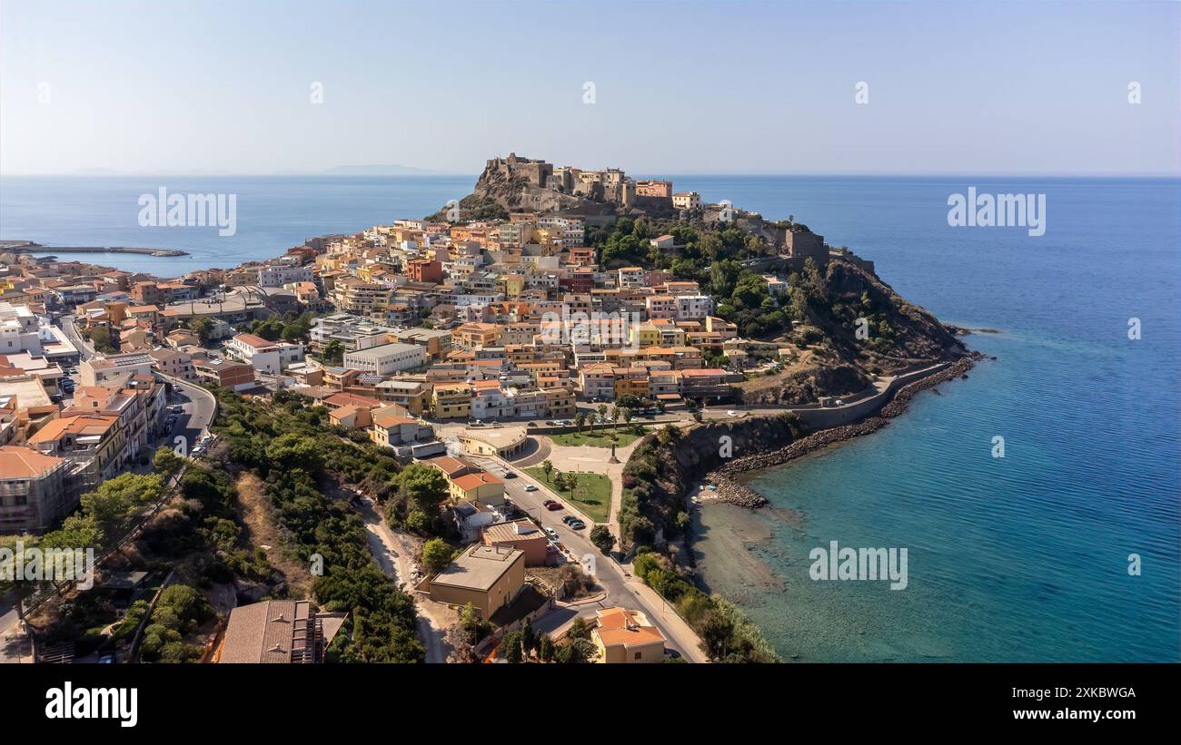 Aerial view of Castelsardo, a picturesque town on the island of ...