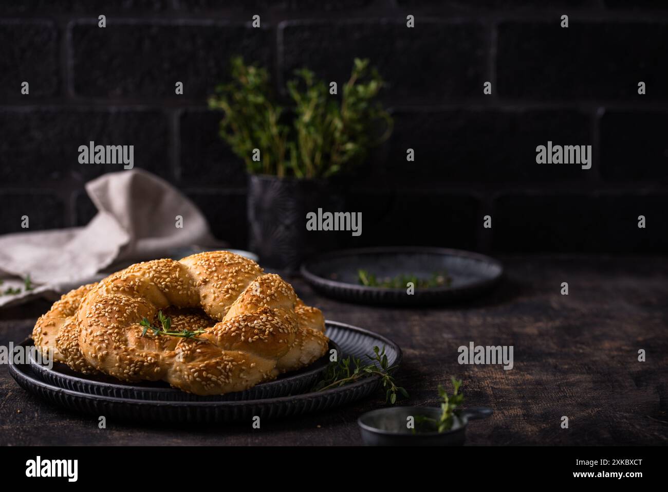 Traditional Turkish bagel simit with sesame Stock Photo - Alamy