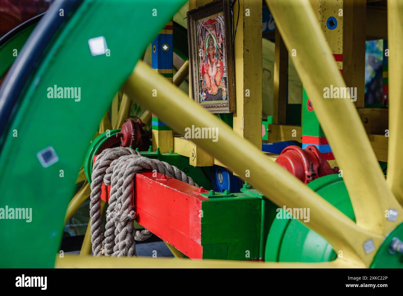 The rope and the Ratha-Yatra Carnival of Chariots in London Stock Photo ...
