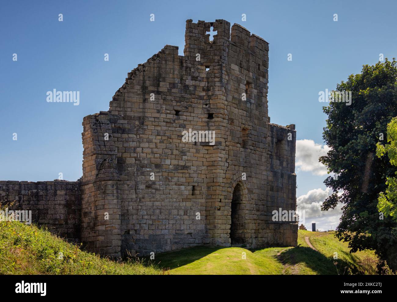 Warkworth, a village situated in a loop of the River Coquet, with a ...