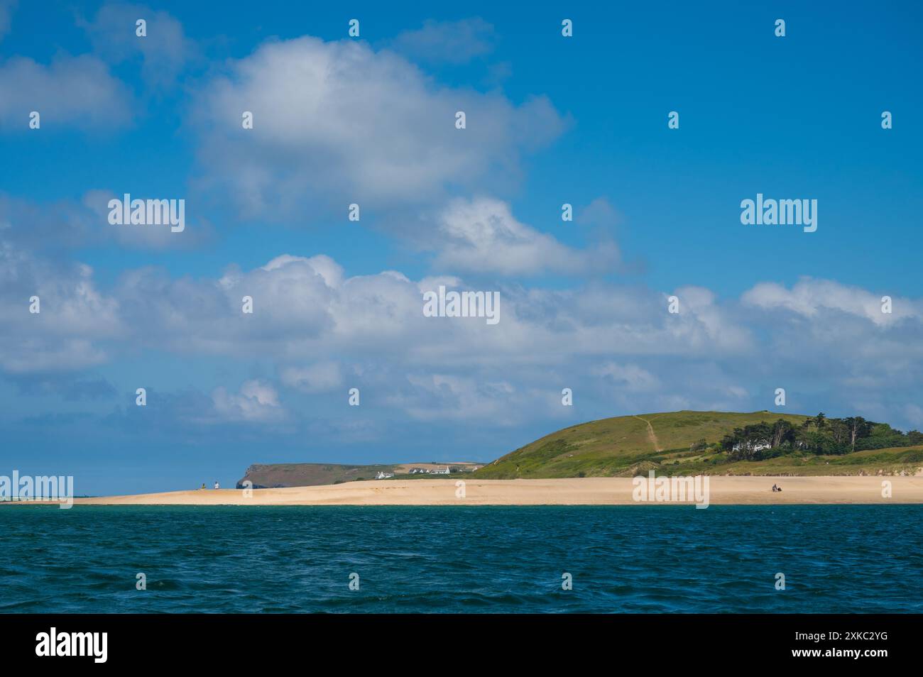 View across the River Camel estuary towards Rock beach Daymer Bay and ...