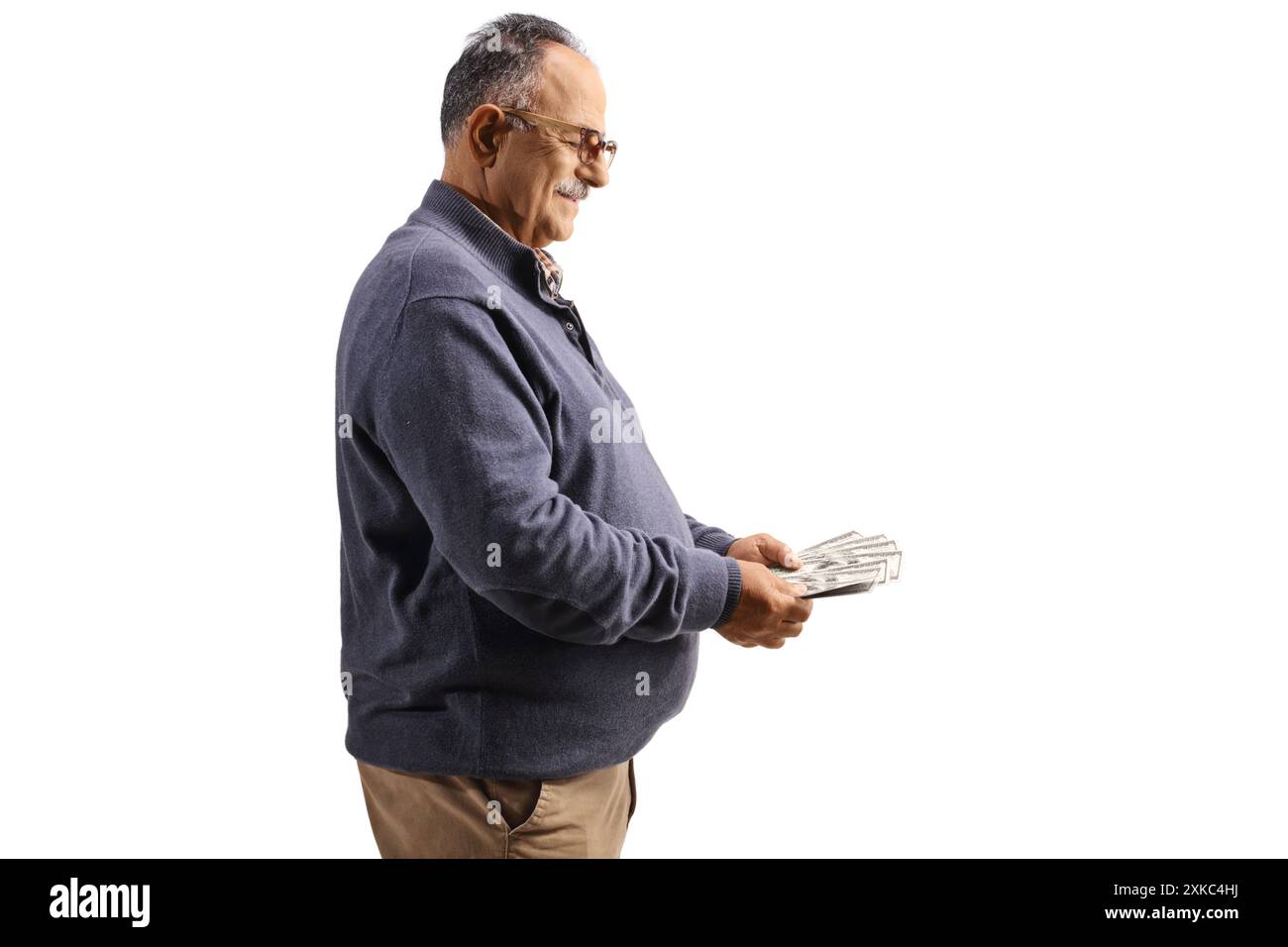 Man counting money hi-res stock photography and images - Alamy
