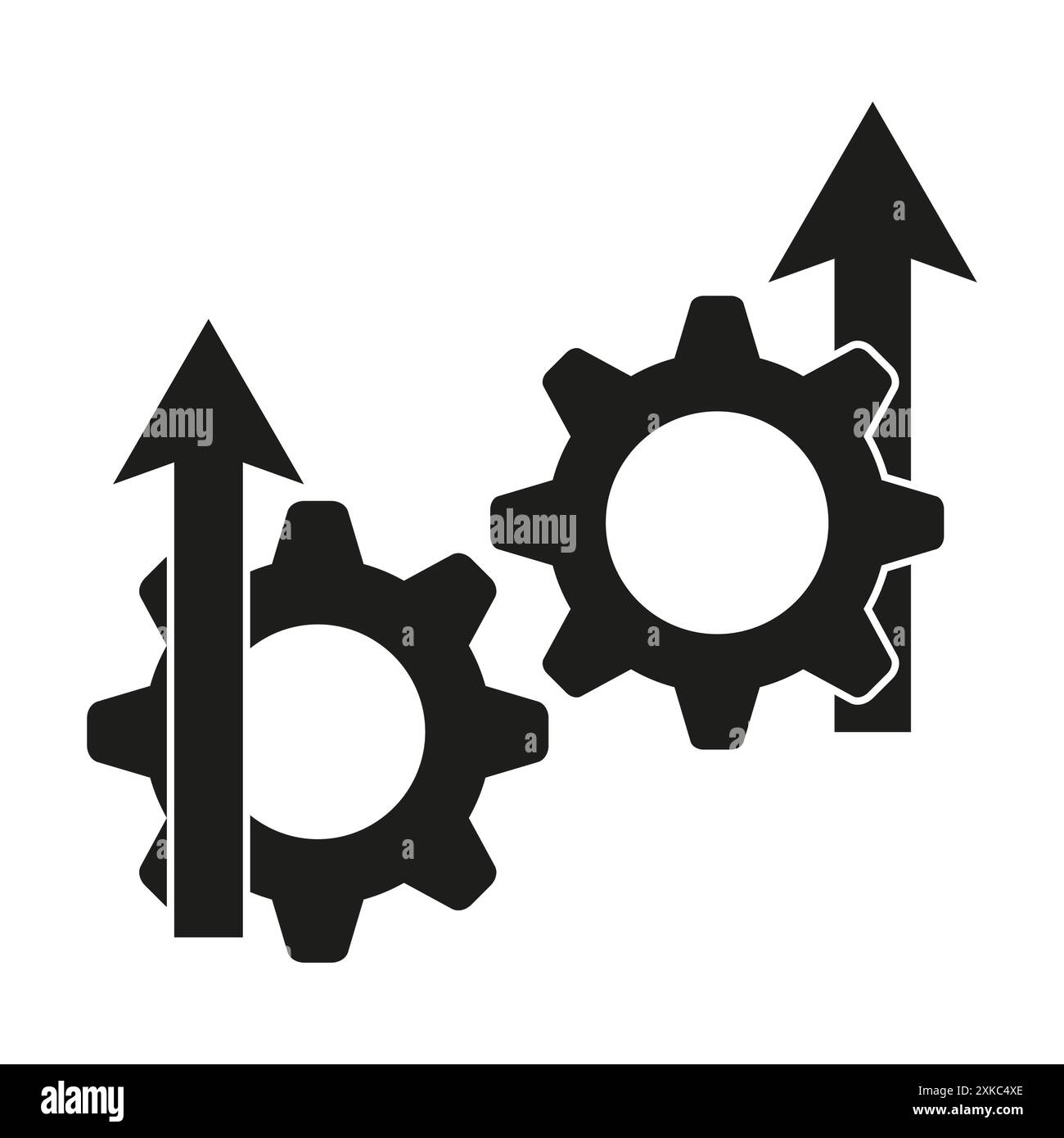 Growth concept icon. Gears and arrows. Vector business symbol ...