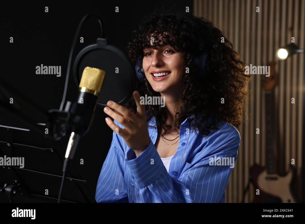 Female vocalist in recording hi-res stock photography and images - Alamy