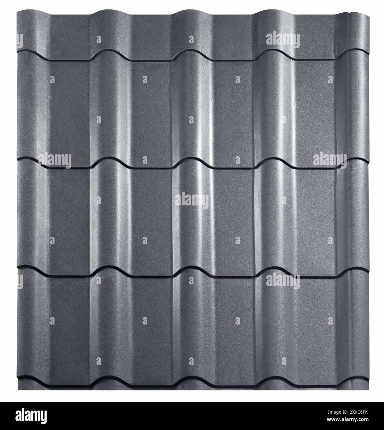 Lightweight galvanised steel roofing sheet isolated on white background ...