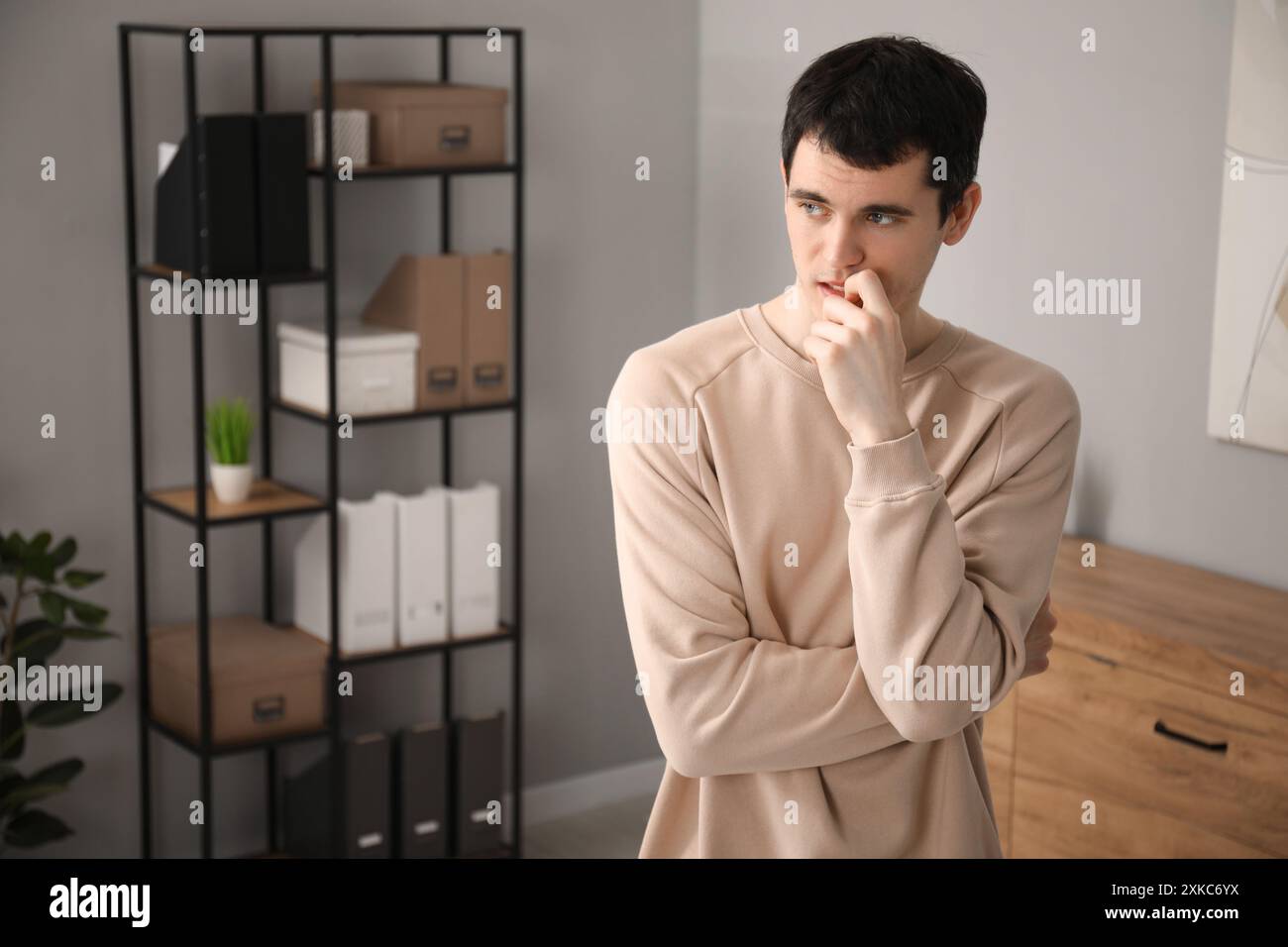 Embarrassed office worker hi-res stock photography and images - Alamy