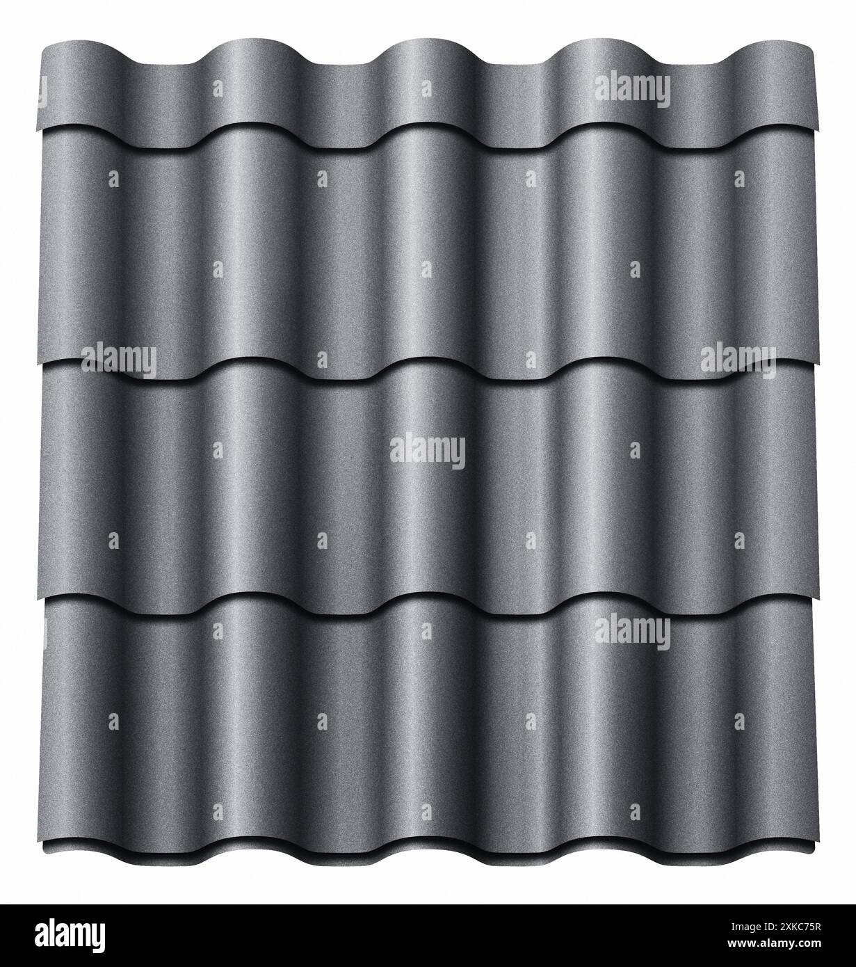 Lightweight galvanised steel roofing sheet isolated on white background ...