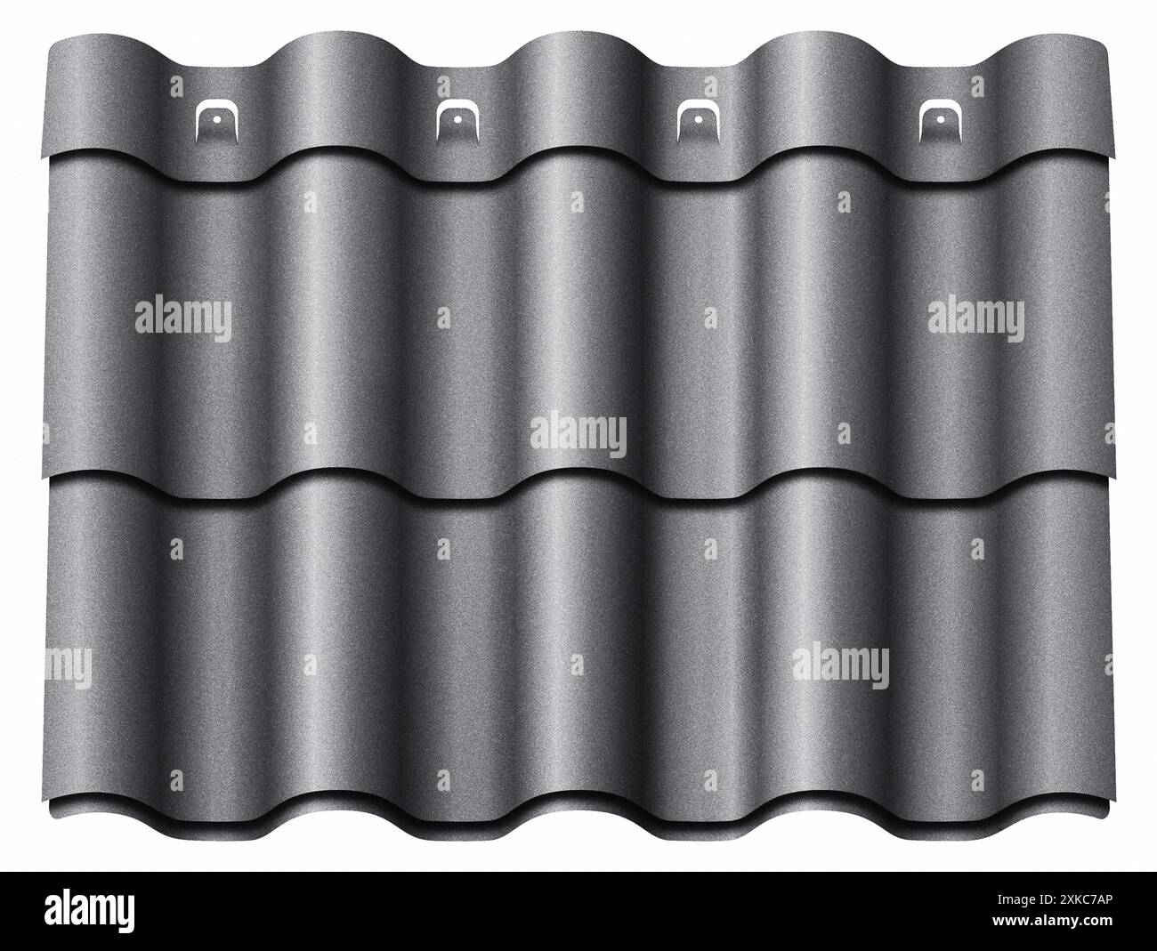 Lightweight galvanised steel roofing sheet isolated on white background ...