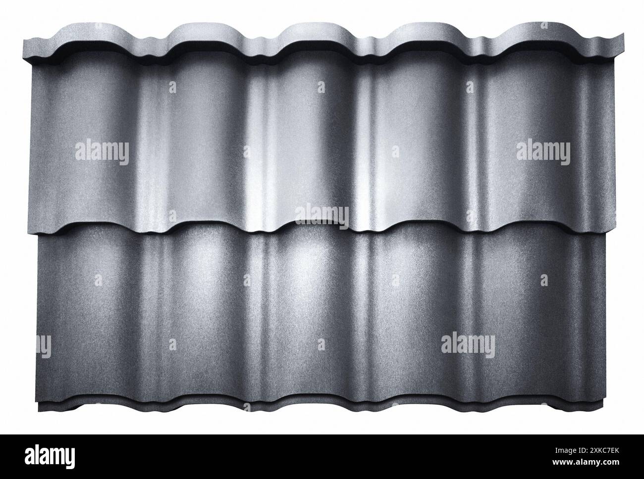 Lightweight galvanised steel roofing sheet isolated on white background ...