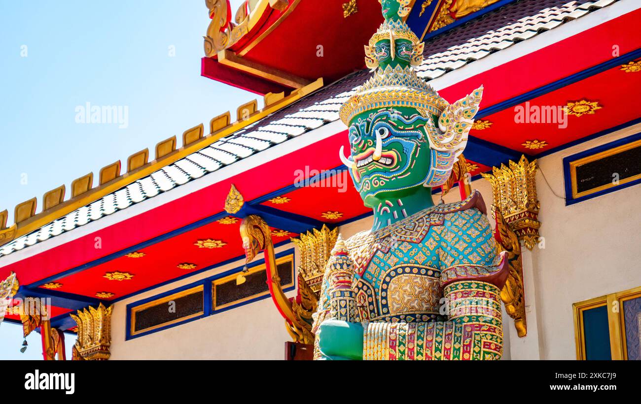 Statue of a Yaksha, a nature spirit serving as a guardian at the gates ...