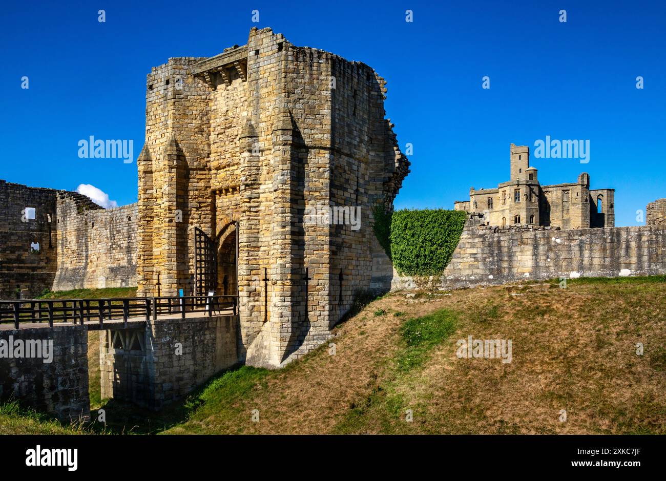 Warkworth, a village situated in a loop of the River Coquet, with a ...