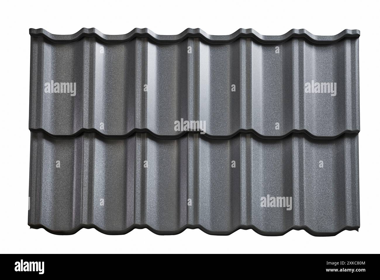 Lightweight galvanised steel roofing sheet isolated on white background ...