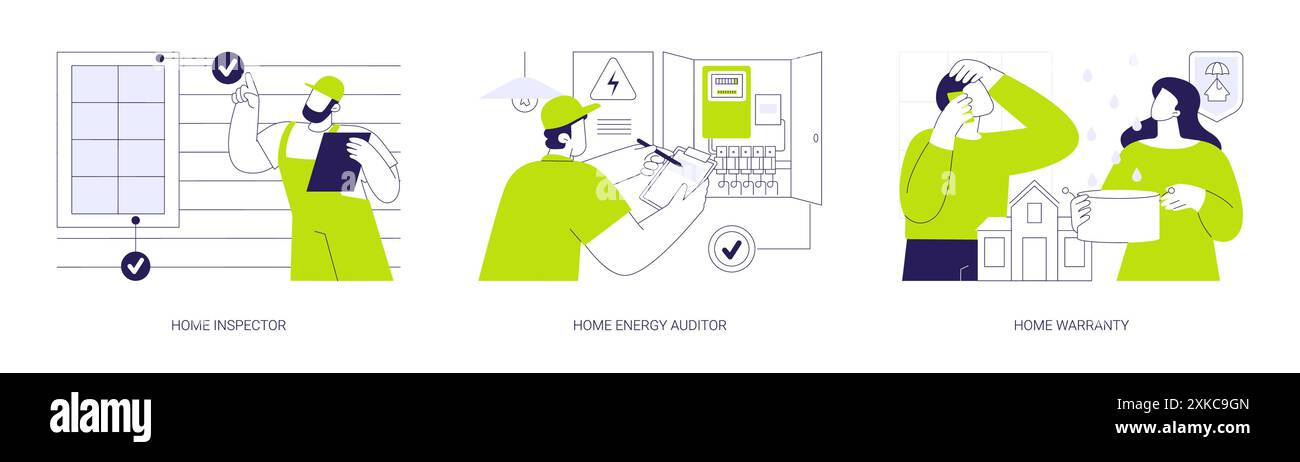 Residential area building inspection abstract concept vector ...