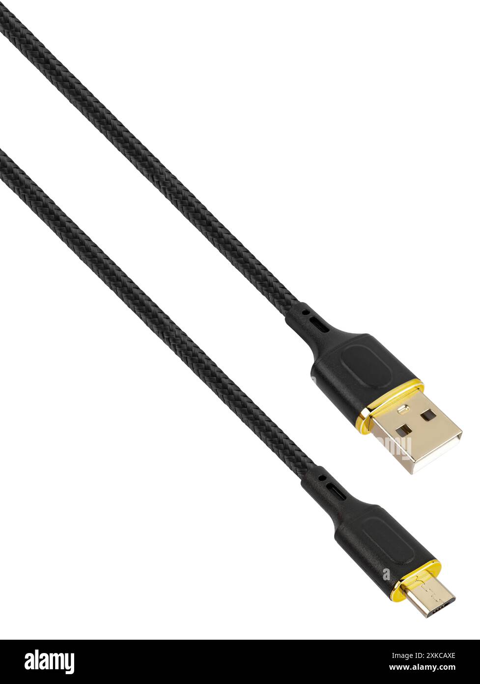 USB and micro USB connector cable insulated on white background Stock ...