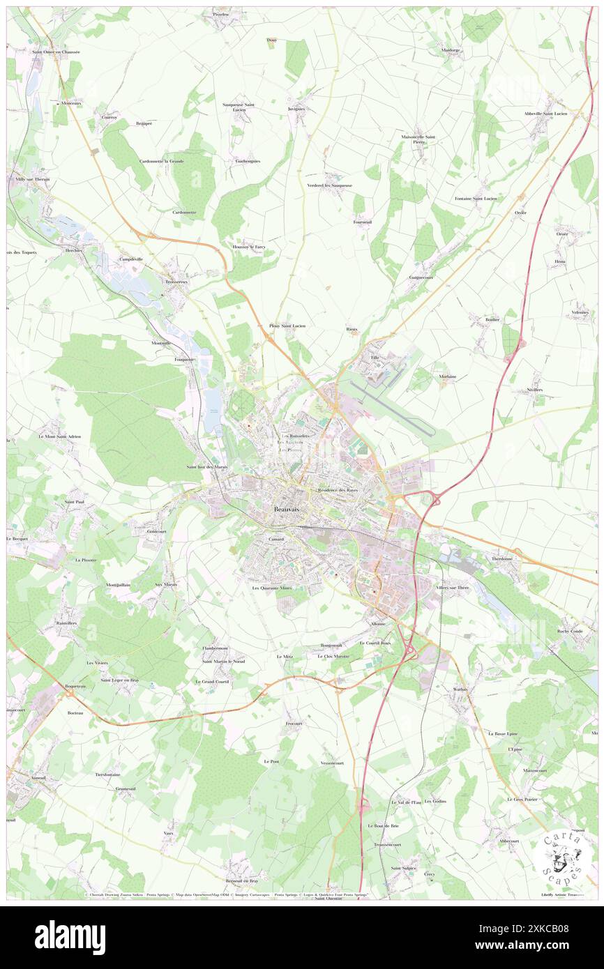 Map of beauvais hi-res stock photography and images - Alamy