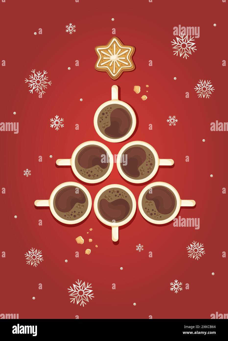 Christmas coffee advertisement. Cafe advertising poster or socail media ...