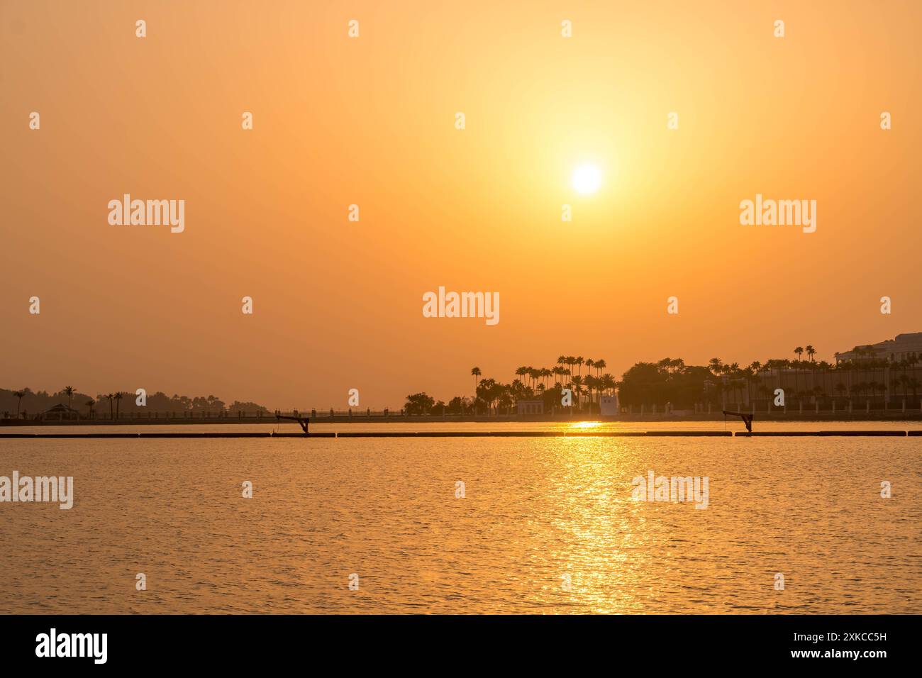 The sunset over Jeddah bay on the Red Sea in Saudi Arabia Stock Photo ...