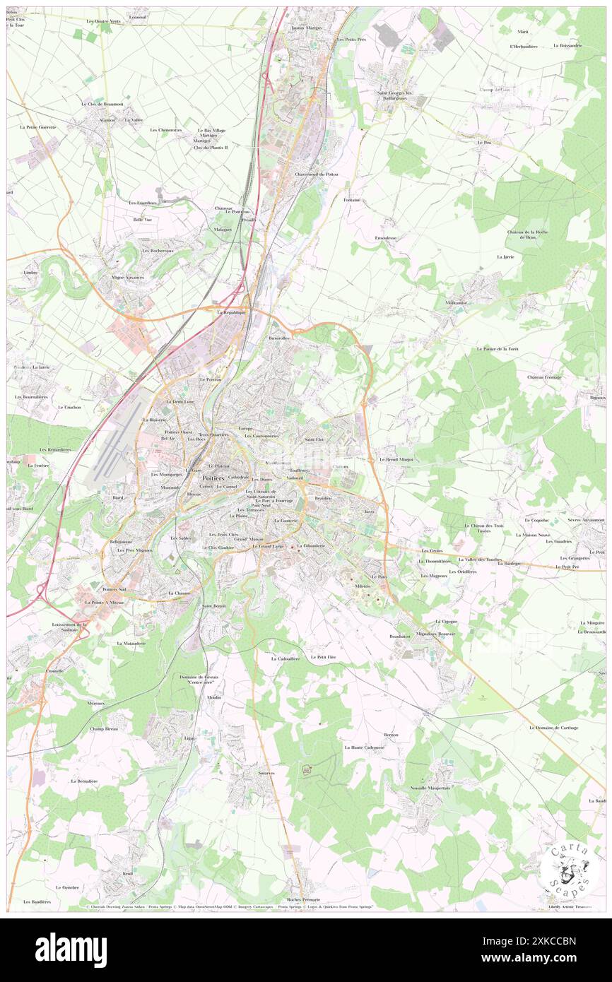 Map of france poitiers Cut Out Stock Images & Pictures - Alamy