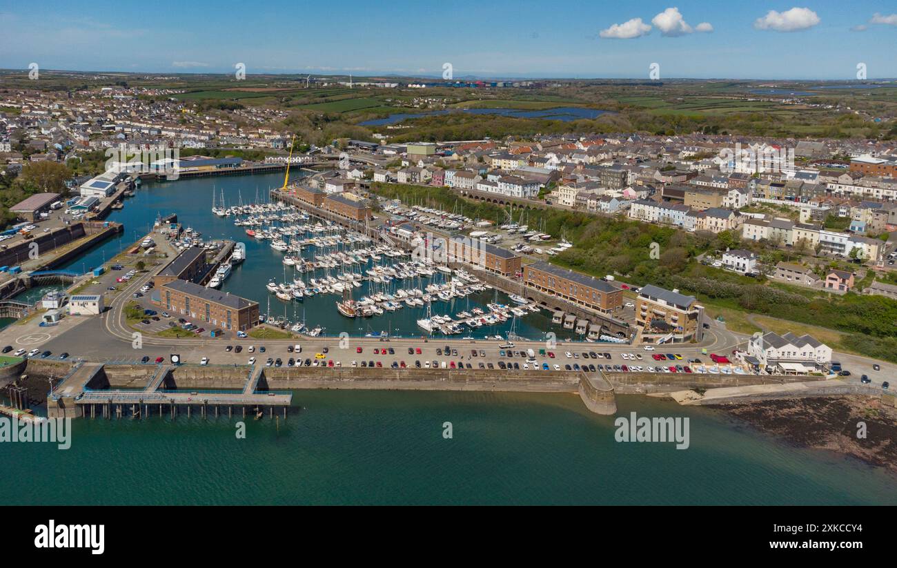 Aerial view of Milford Haven Marina Stock Photo - Alamy