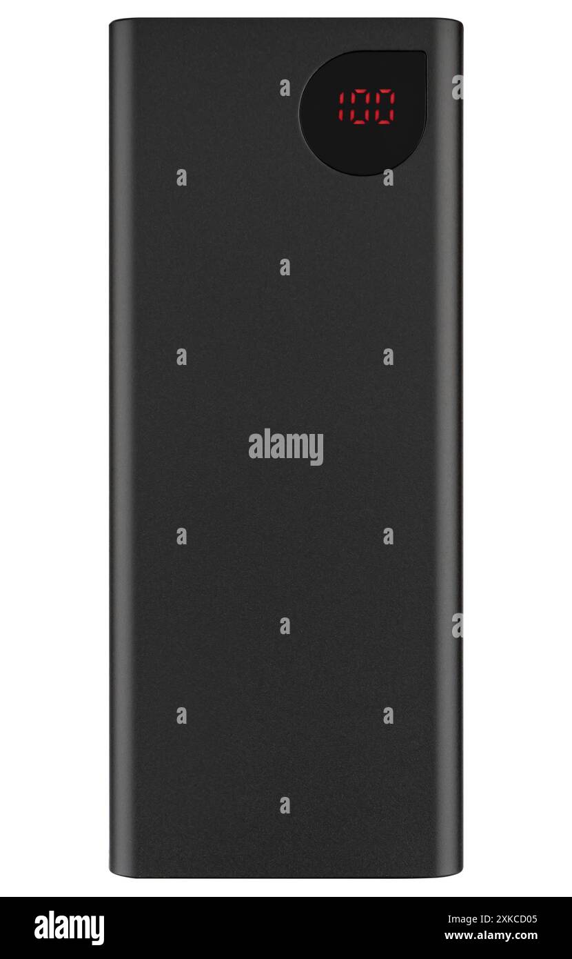 portable external battery for charging your phone on white background ...