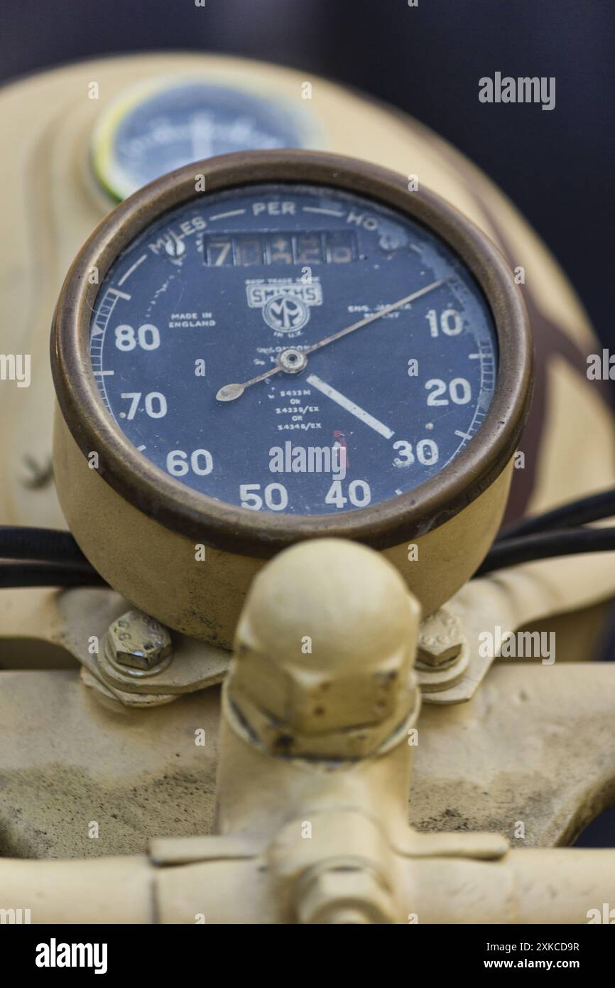 an old measuring instrument of the speed on a motorbike Stock Photo - Alamy