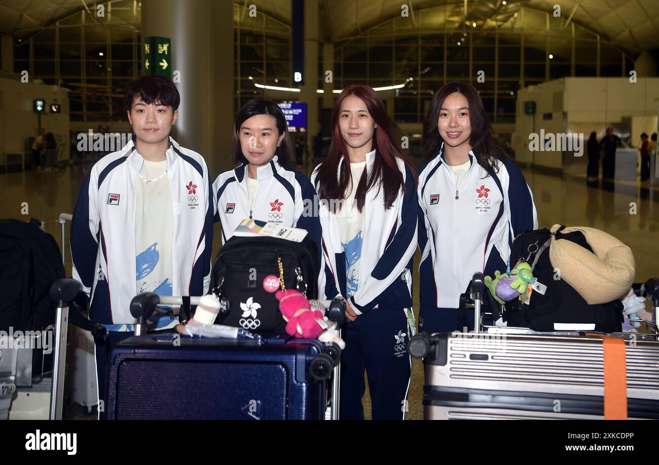 Hong Kong, China. 22nd July, 2024. Athletes Doo Hoi Kem, Lee Ho Ching ...