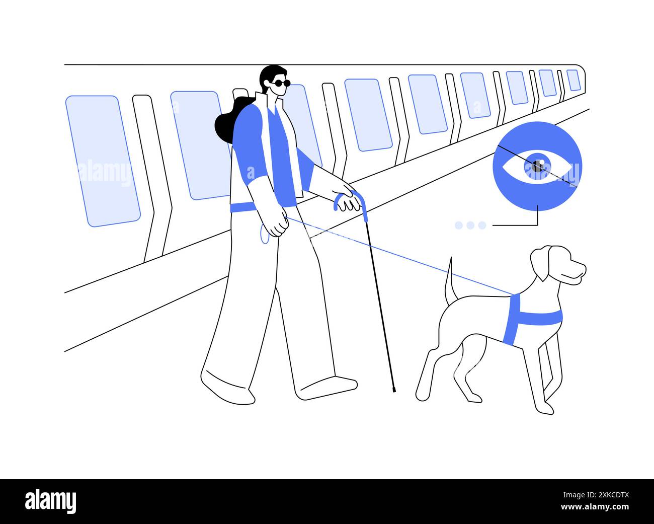 Assistance dog isolated cartoon vector illustrations Stock Vector Image ...