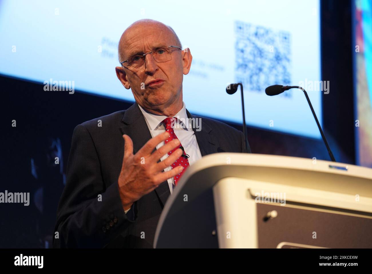 Defence Secretary John Healey, speaking at the Royal United Services ...