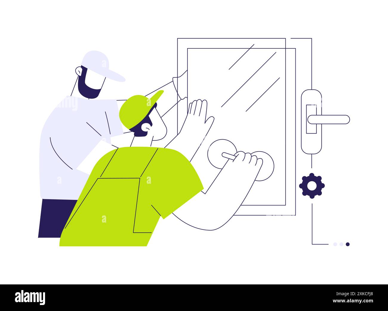 Window installation abstract concept vector illustration Stock Vector ...