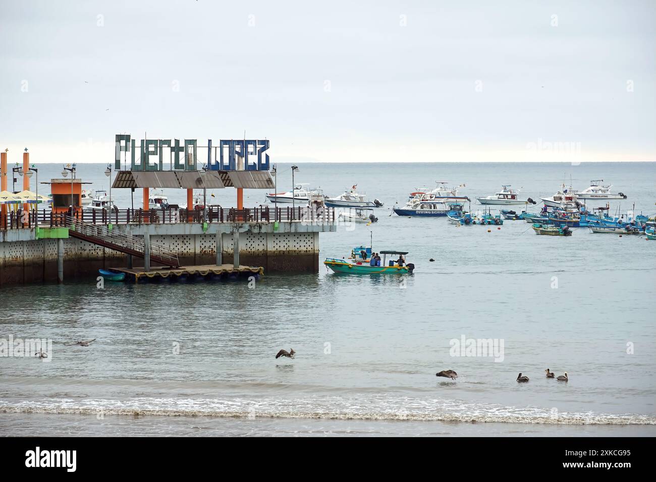 port, Puerto López, fishing village, Manabí Province, Ecuador, South ...