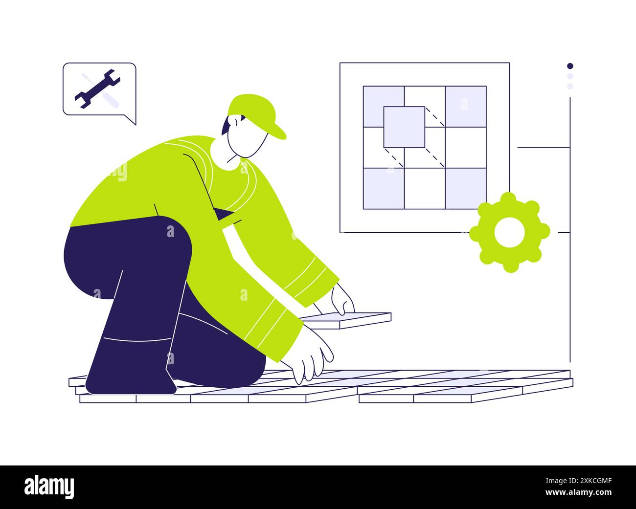 Laying tiles abstract concept vector illustration Stock Vector Image ...