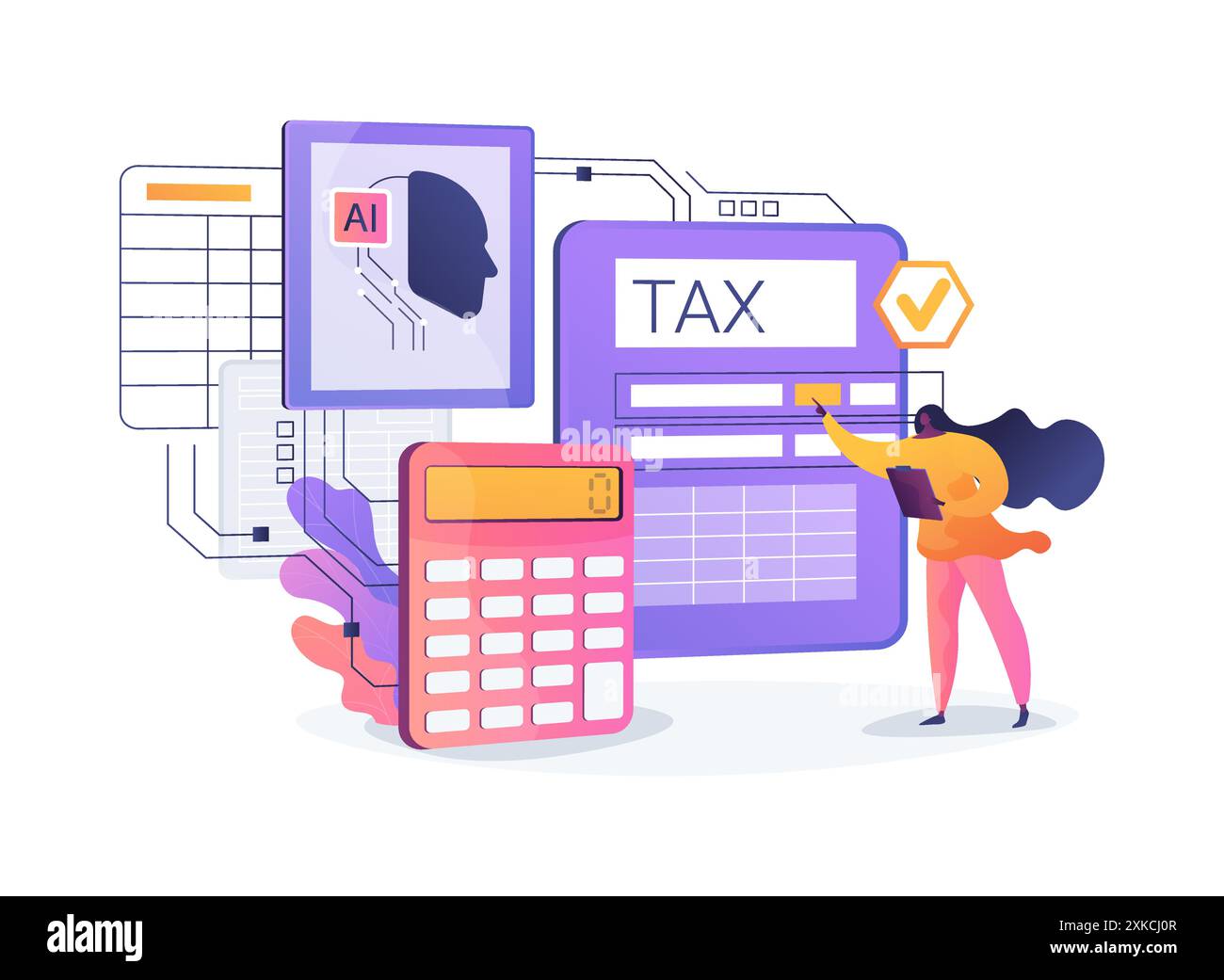 AI-Streamlined Tax Preparation abstract concept vector illustration ...