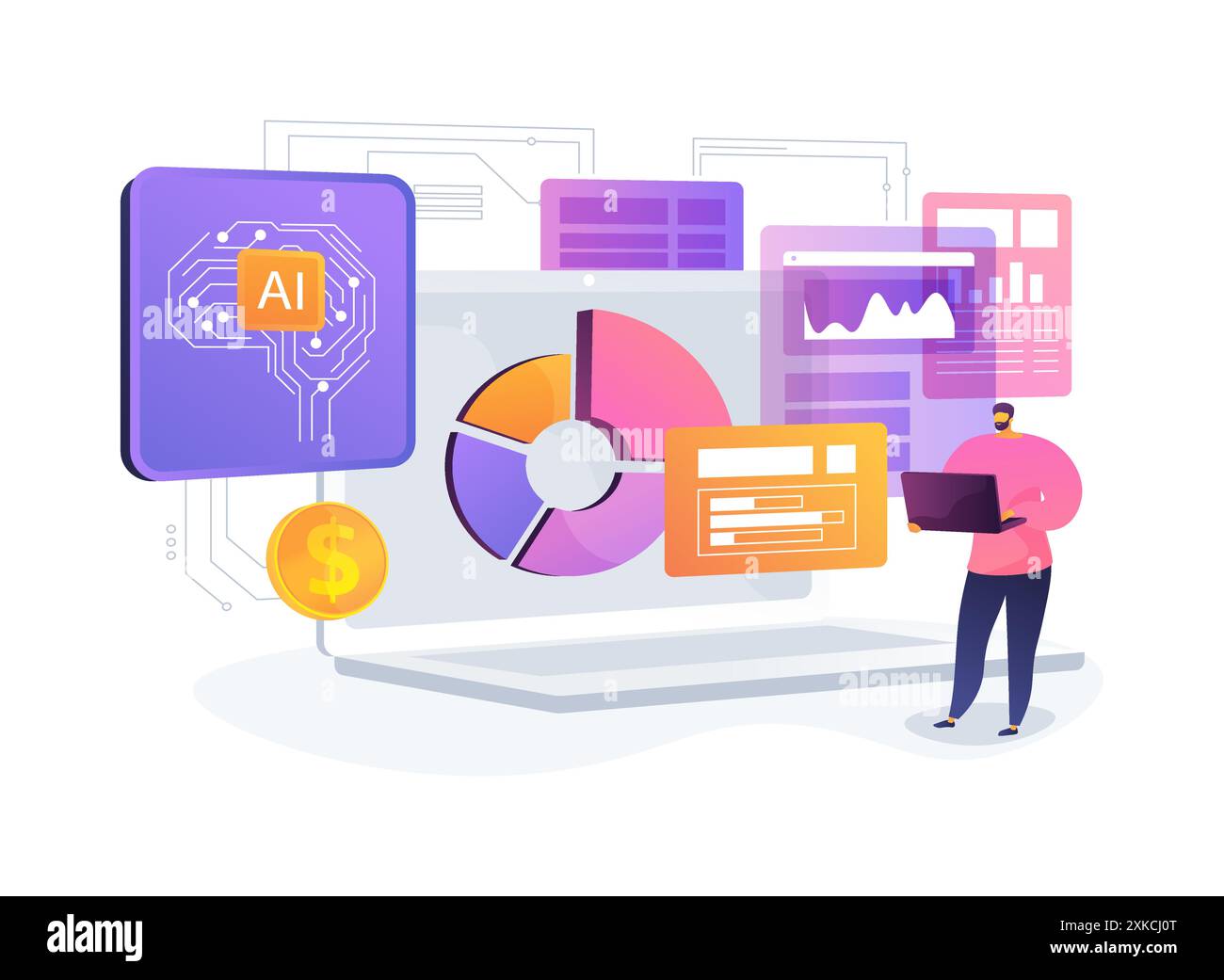 AI-Backed Automated Bookkeeping abstract concept vector illustration Stock Vector Image & Art ...