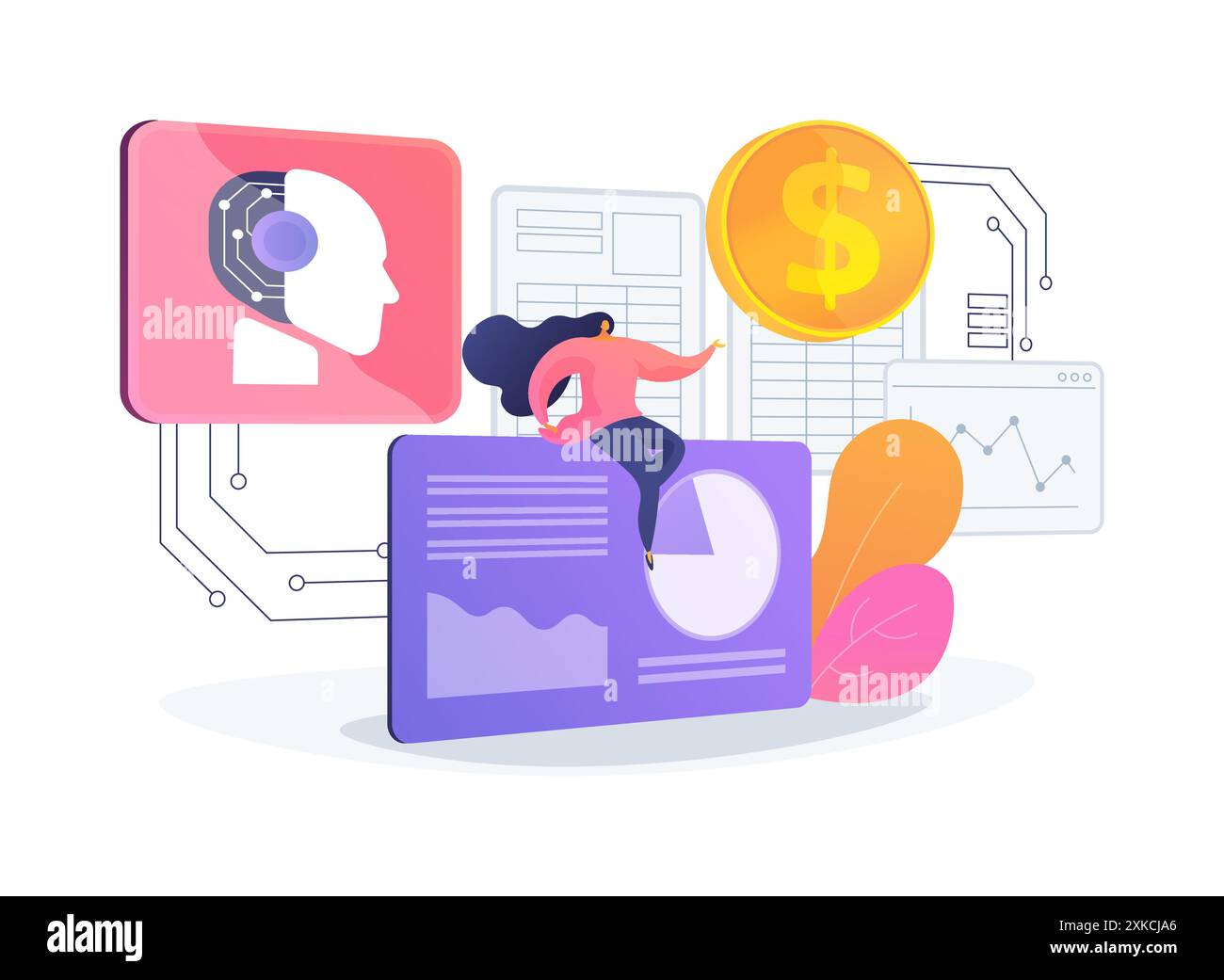 Ai Enhanced Expense Management Abstract Concept Vector Illustration